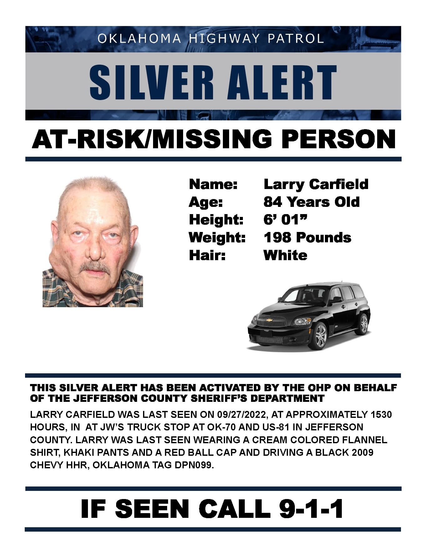 SILVER ALERT: MISSING PERSON REPORT - OKW News
