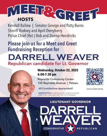LeFlore County Republicans to Host Darrell Weaver Meet & Greet - OKW News